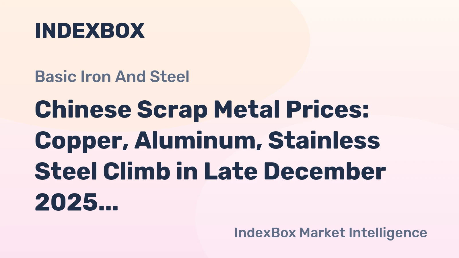 Chinese Scrap Metal Prices: Copper, Aluminum, Stainless Steel Climb in Late December 2025