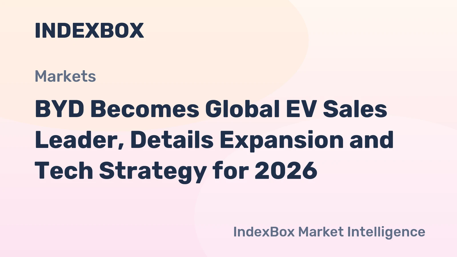 BYD Becomes Global EV Sales Leader, Details Expansion and Tech Strategy for 2026