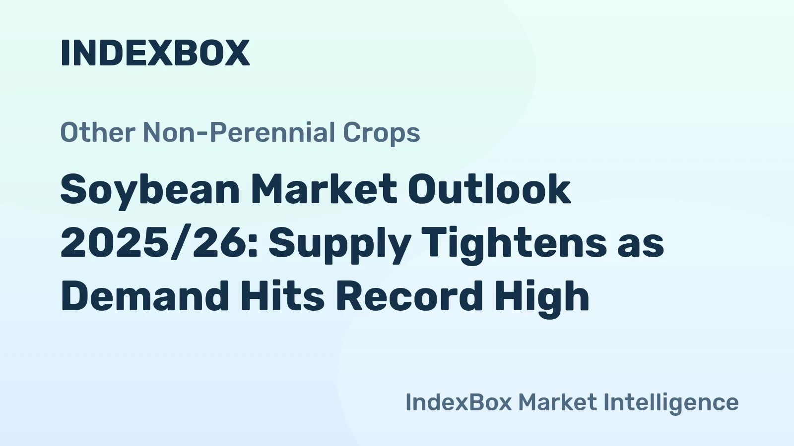 Soybean Market Outlook 2025/26: Supply Tightens as Demand Hits Record High