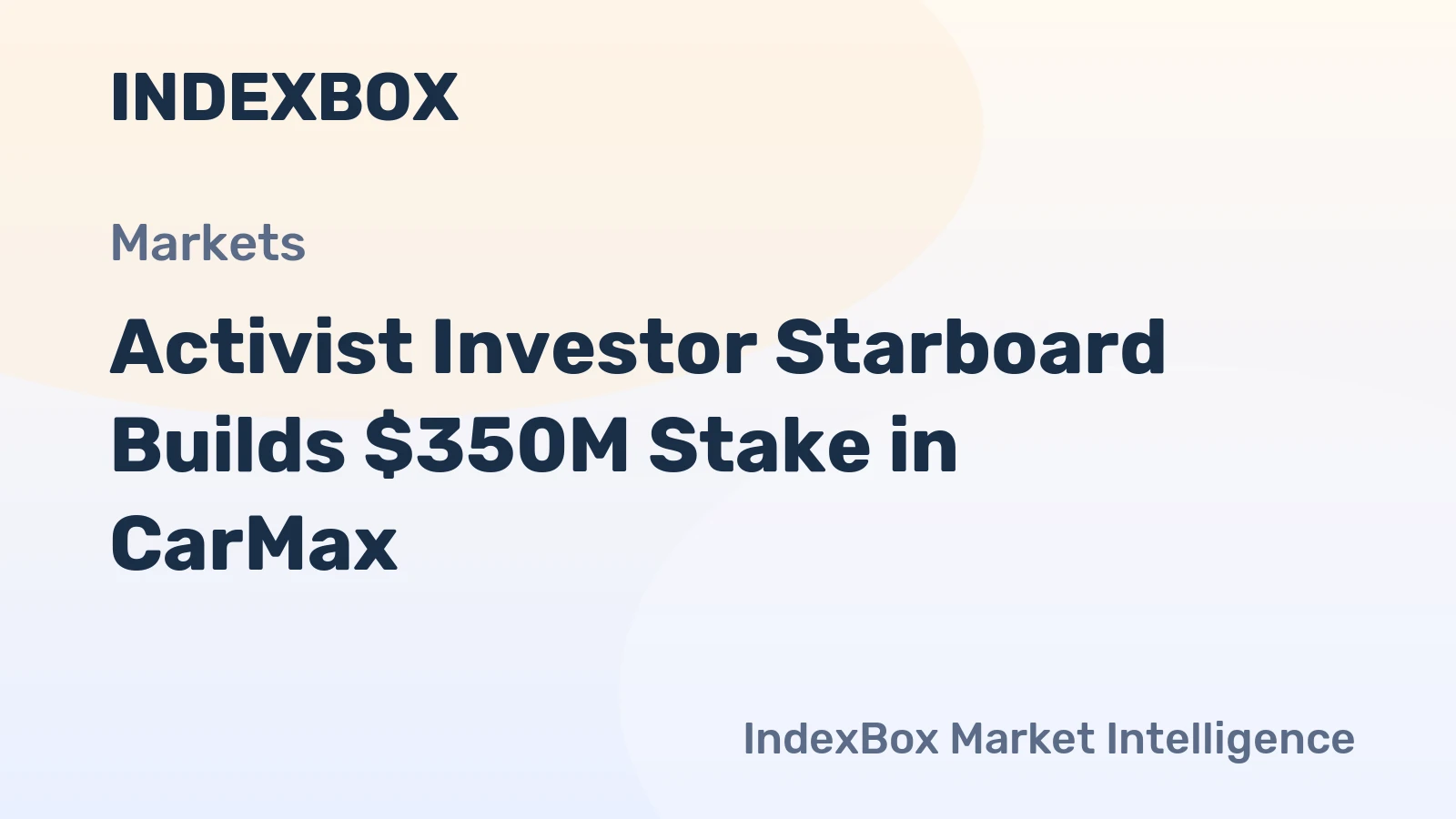 Activist Investor Starboard Builds $350M Stake in CarMax