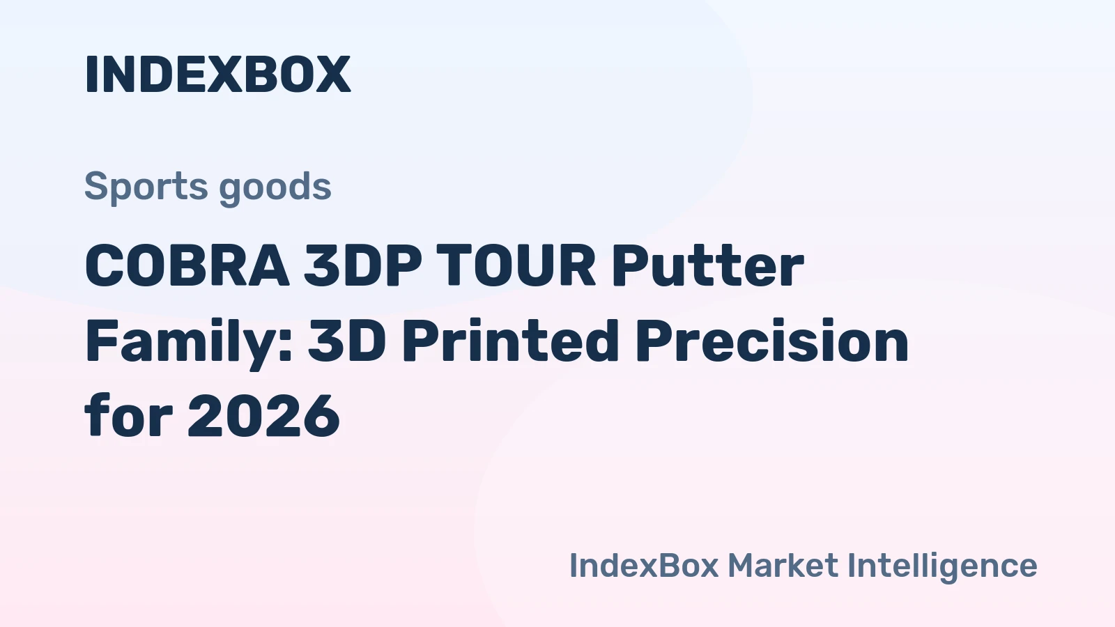 COBRA 3DP TOUR Putter Family: 3D Printed Precision for 2026