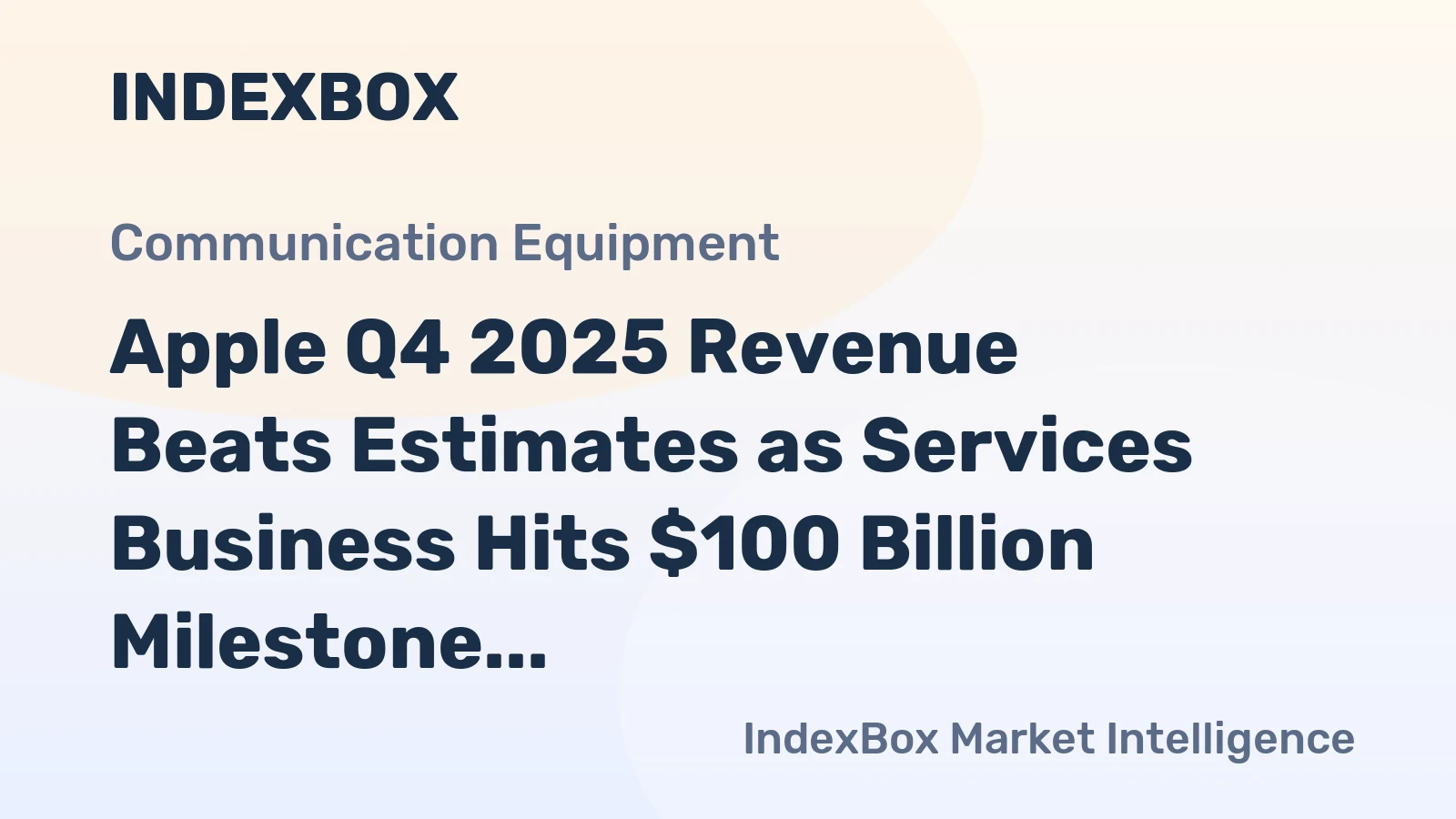 Apple Q4 2025 Revenue Beats Estimates as Services Business Hits $100 Billion Milestone