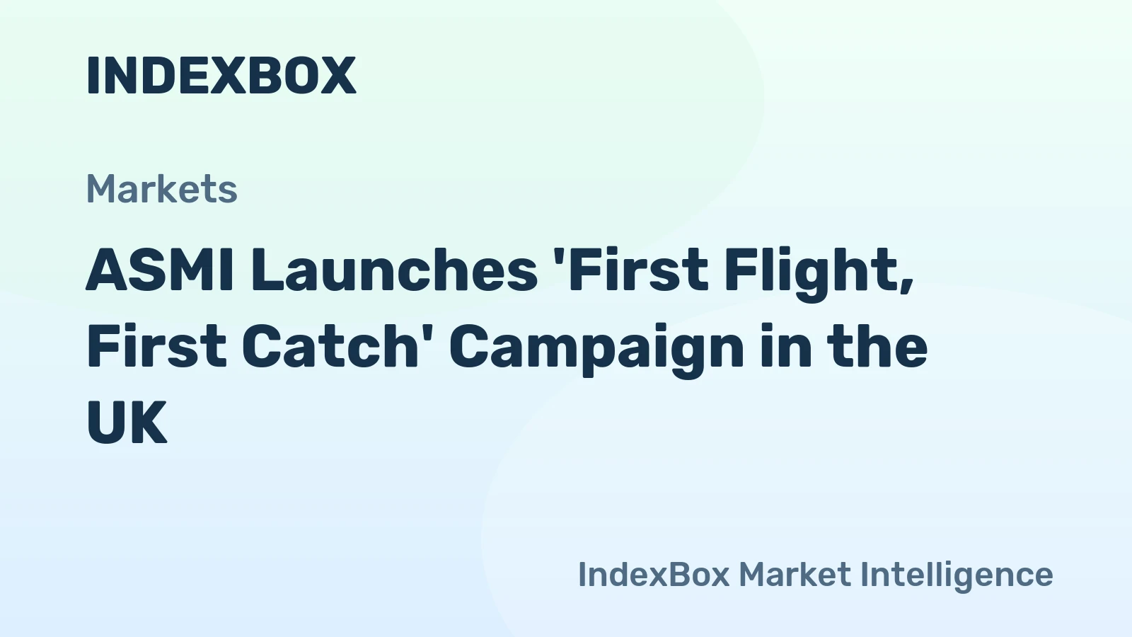 ASMI Launches 'First Flight, First Catch' Campaign in the UK