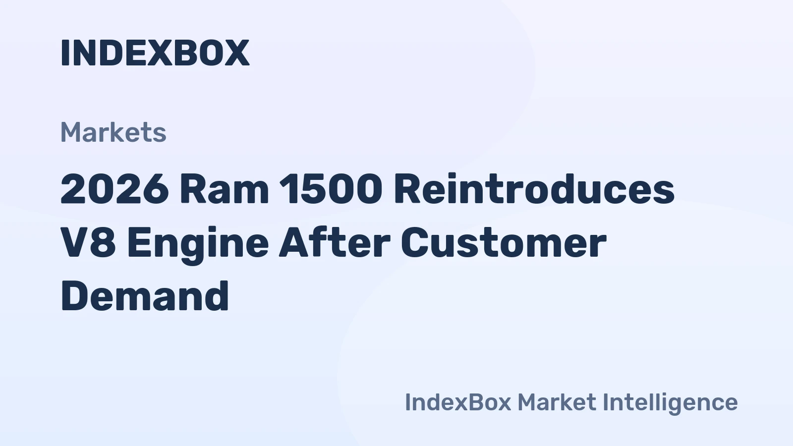 2026 Ram 1500 Reintroduces V8 Engine After Customer Demand