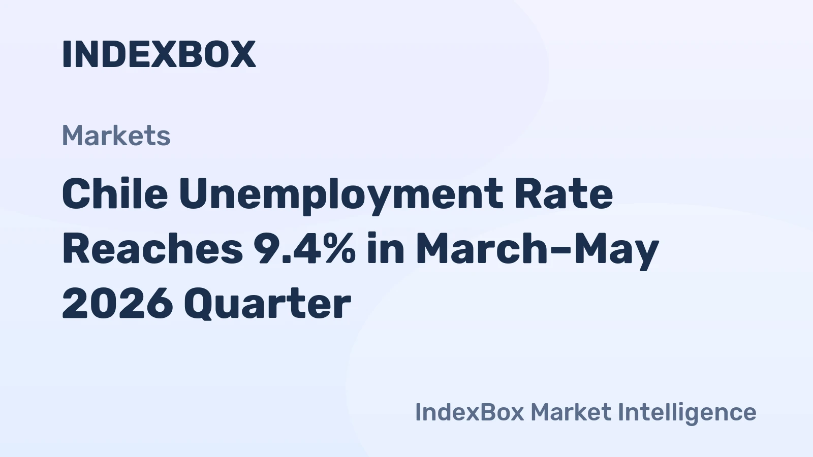 Chile Unemployment Rate Reaches 9.4% in March–May 2026 Quarter