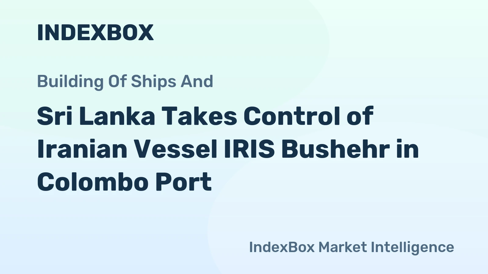 Sri Lanka Takes Control of Iranian Vessel IRIS Bushehr in Colombo Port