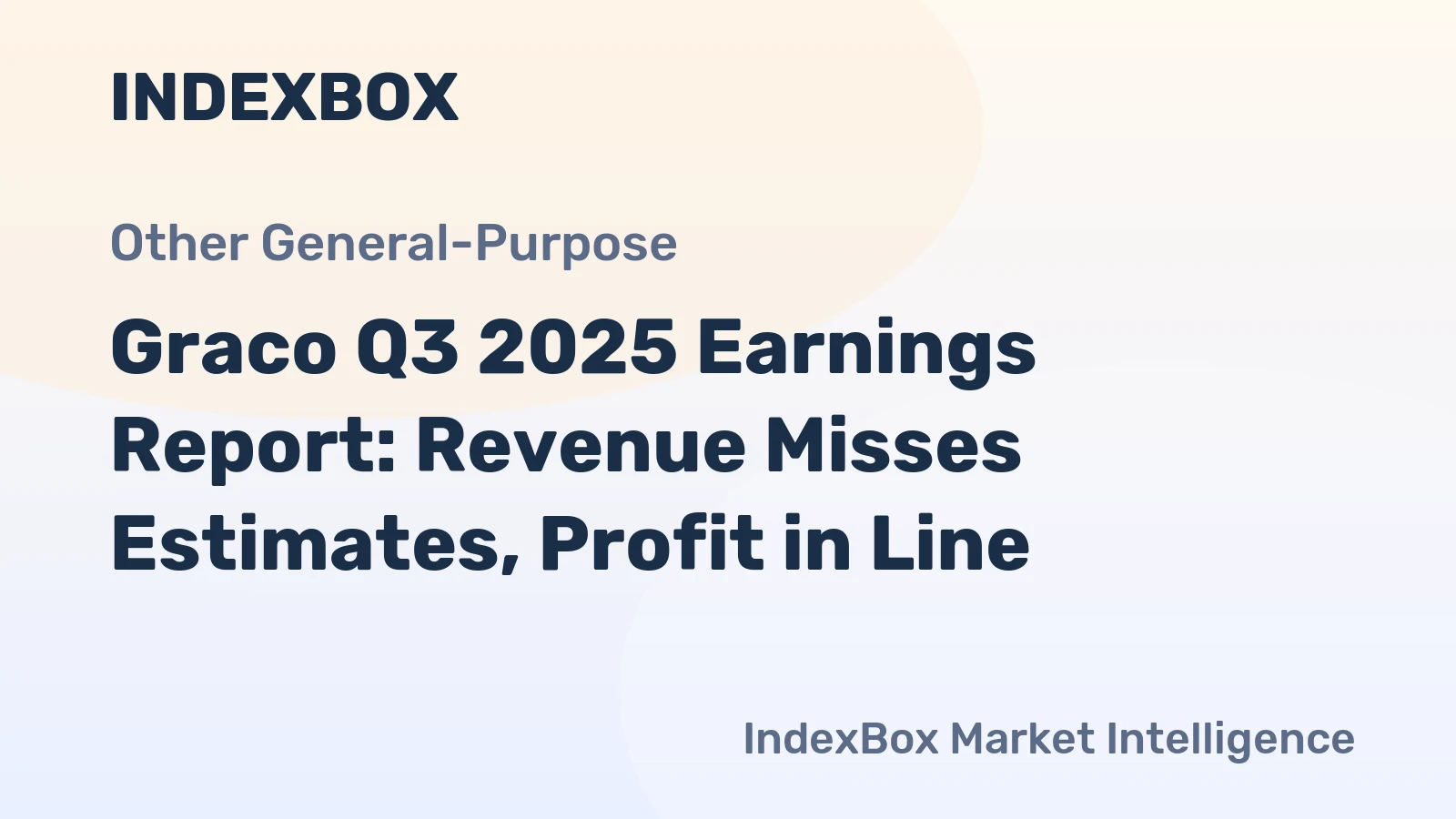 Graco Q3 2025 Earnings Report: Revenue Misses Estimates, Profit in Line