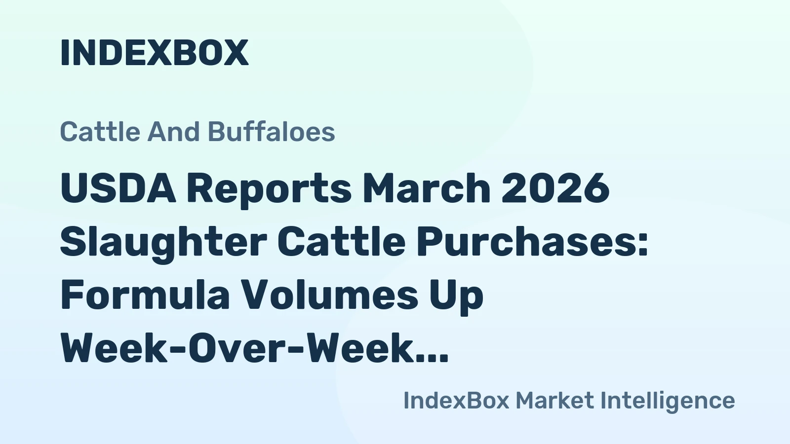 USDA Reports March 2026 Slaughter Cattle Purchases: Formula Volumes Up Week-Over-Week