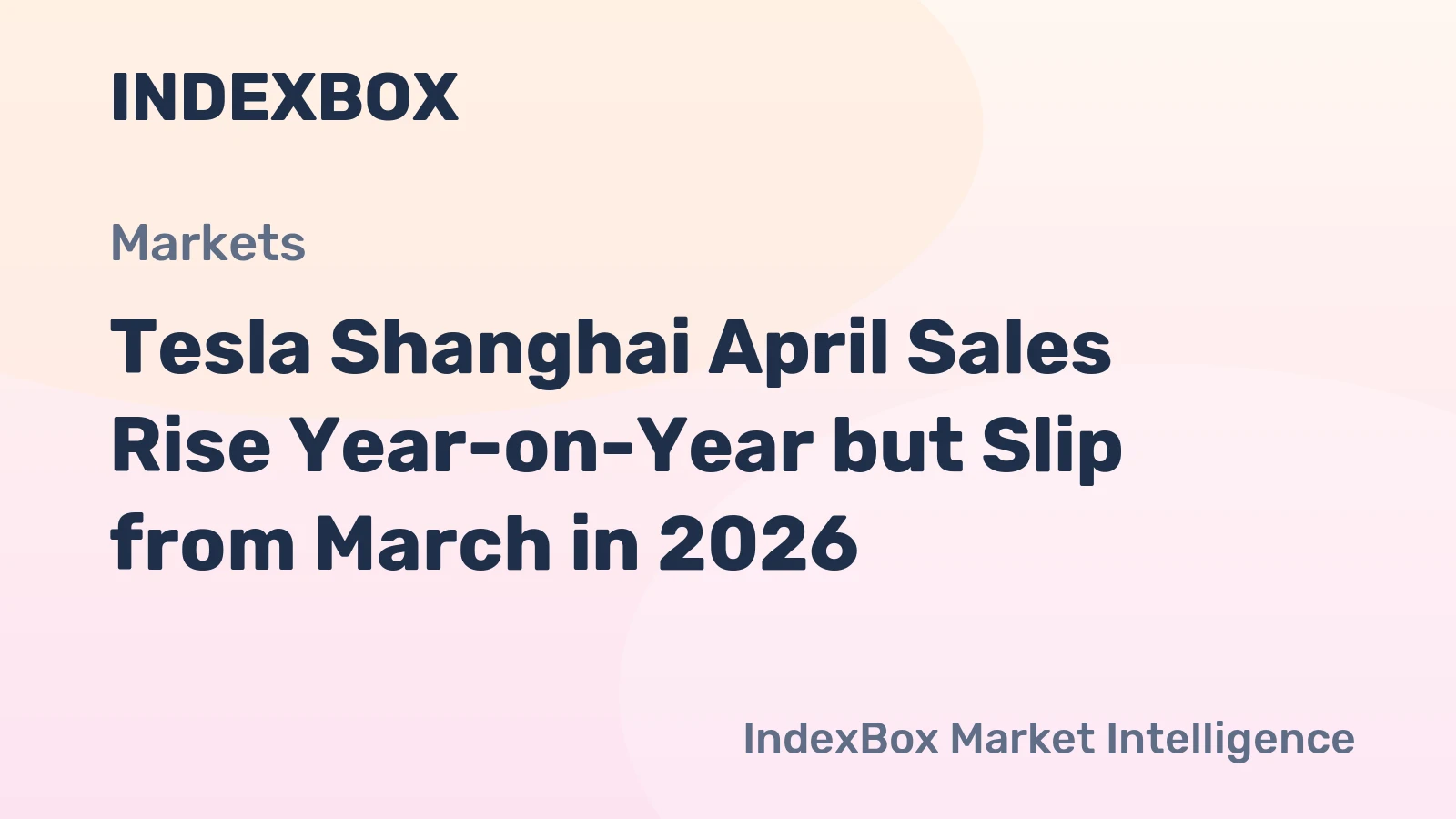Tesla Shanghai April Sales Rise Year-on-Year but Slip from March in 2026