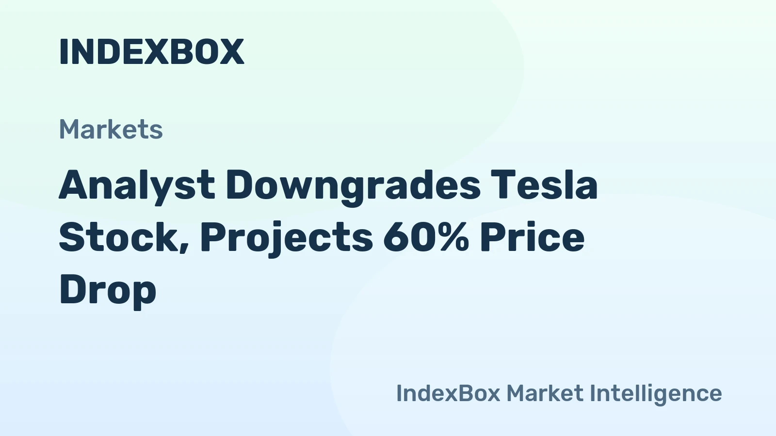 Analyst Downgrades Tesla Stock, Projects 60% Price Drop
