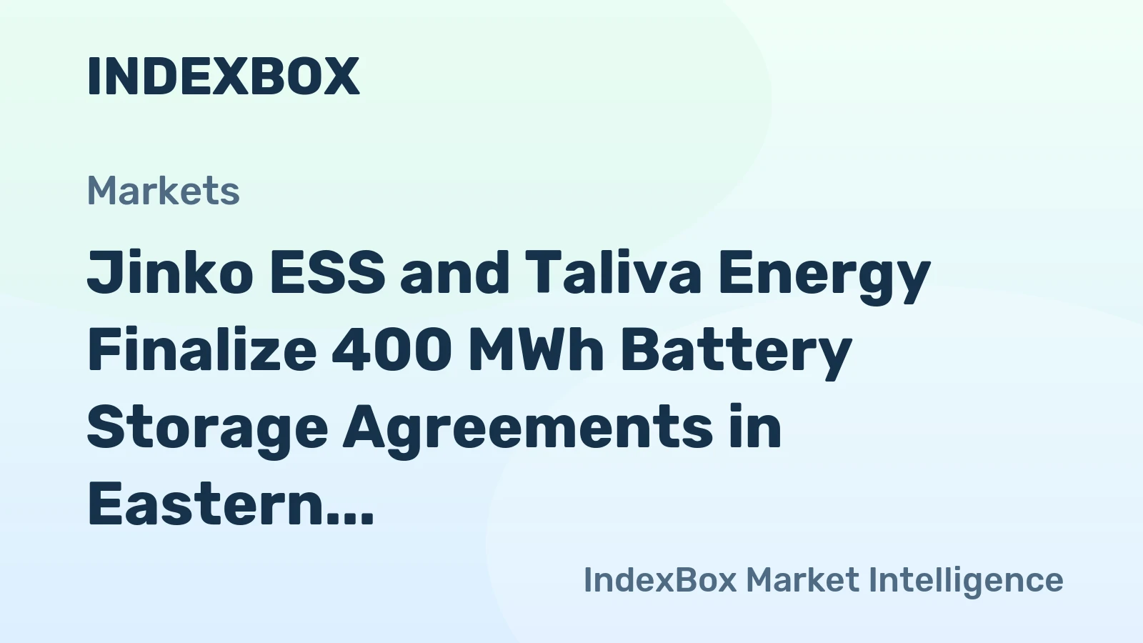 Jinko ESS and Taliva Energy Finalize 400 MWh Battery Storage Agreements in Eastern Europe