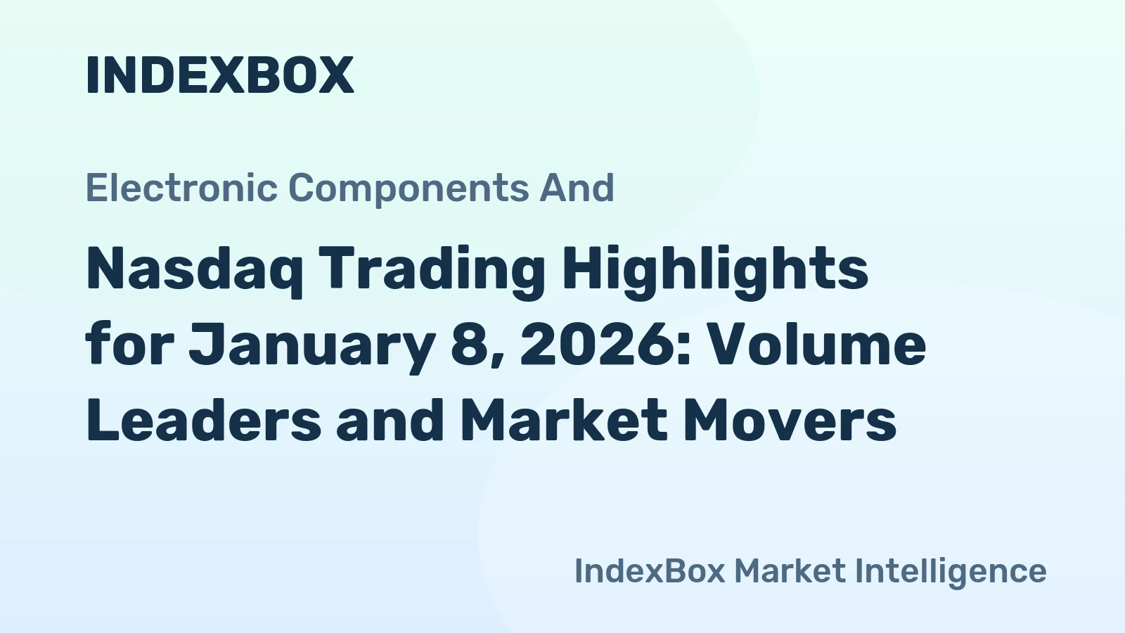 Nasdaq Trading Highlights for January 8, 2026: Volume Leaders and Market Movers