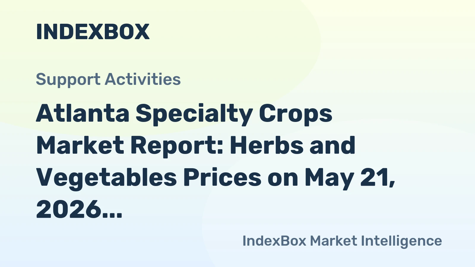 Atlanta Specialty Crops Market Report: Herbs and Vegetables Prices on May 21, 2026