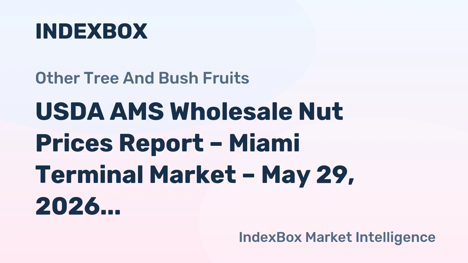 USDA AMS Wholesale Nut Prices Report – Miami Terminal Market – May 29, 2026