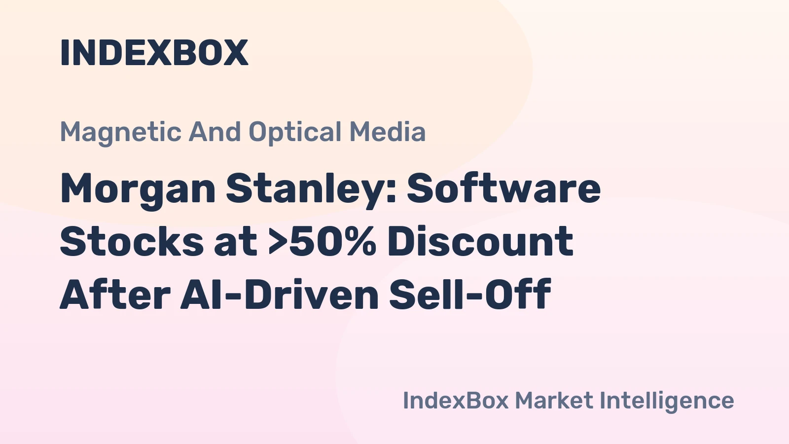 Morgan Stanley: Software Stocks at >50% Discount After AI-Driven Sell-Off