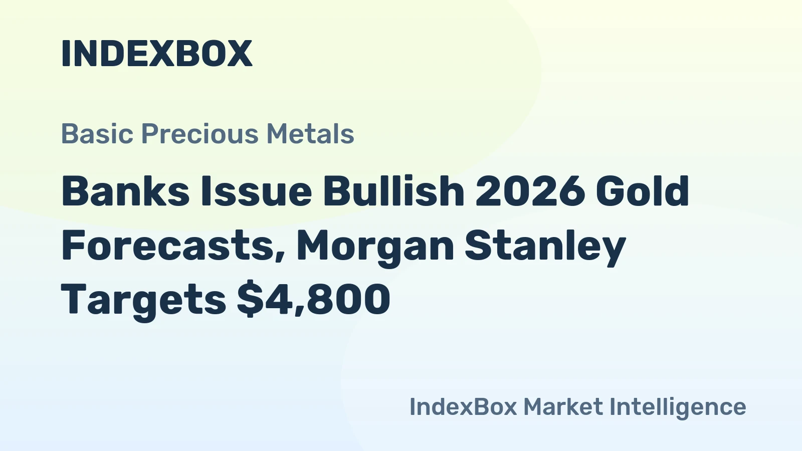 Banks Issue Bullish 2026 Gold Forecasts, Morgan Stanley Targets $4,800