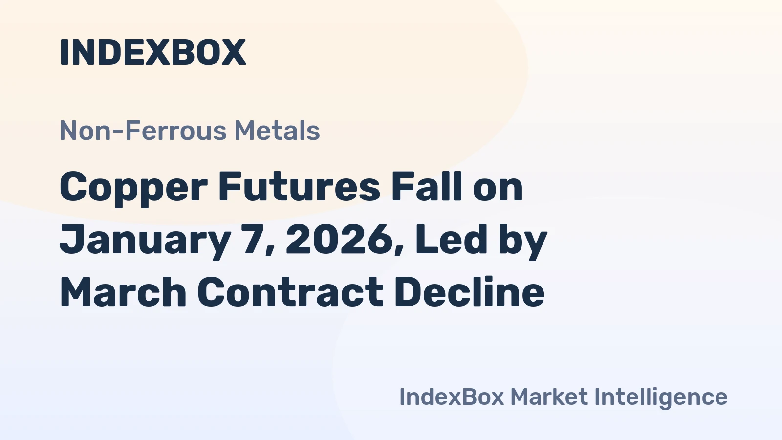 Copper Futures Fall on January 7, 2026, Led by March Contract Decline