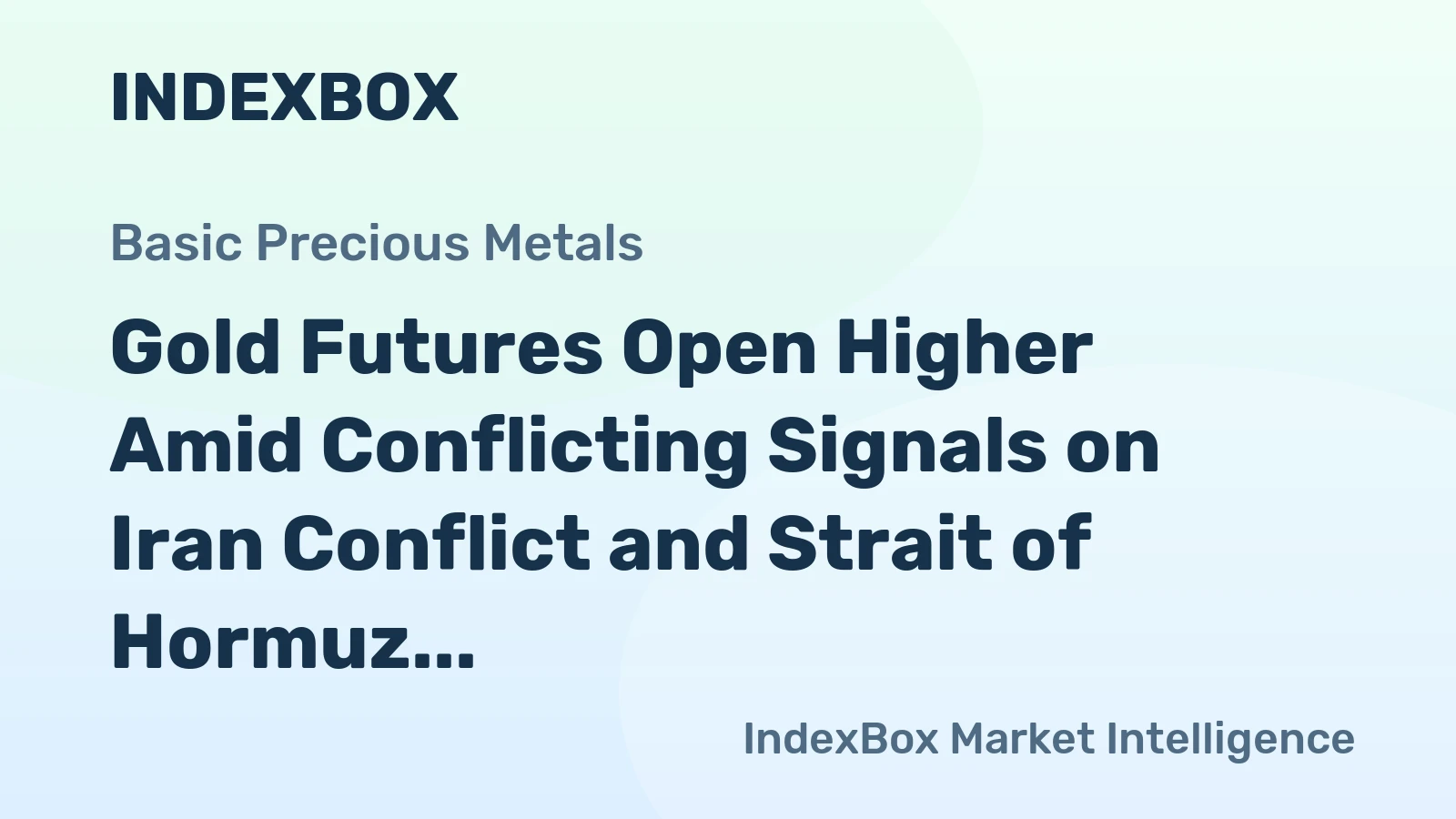 Gold Futures Open Higher Amid Conflicting Signals on Iran Conflict and Strait of Hormuz