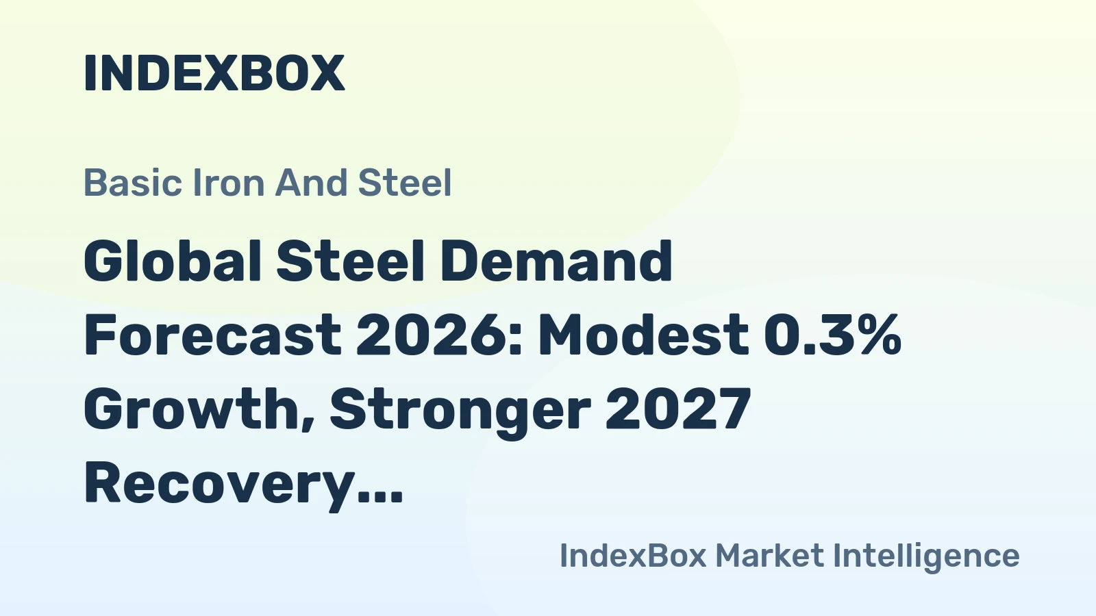 Global Steel Demand Forecast 2026: Modest 0.3% Growth, Stronger 2027 Recovery Ahead