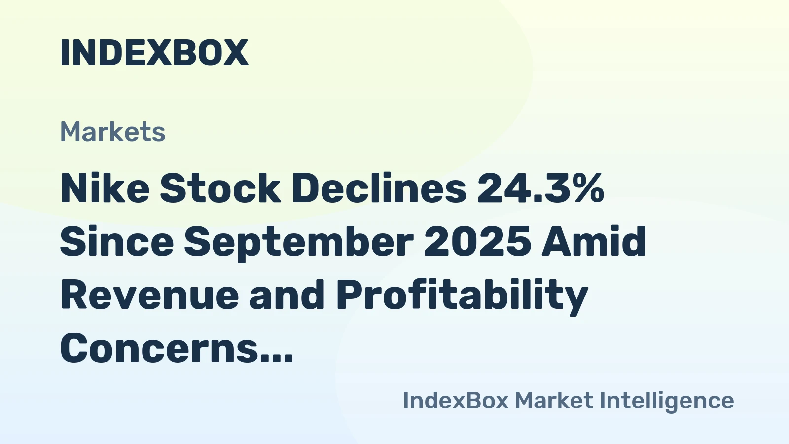 Nike Stock Declines 24.3% Since September 2025 Amid Revenue and Profitability Concerns