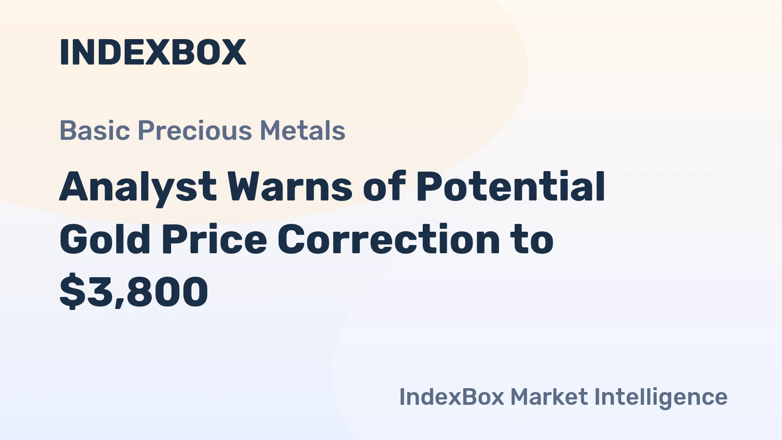 Analyst Warns of Potential Gold Price Correction to $3,800