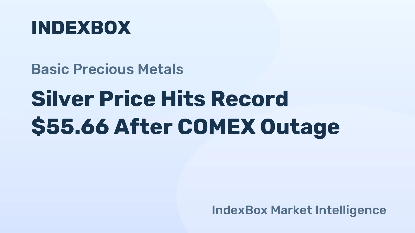 Silver Price Hits Record $55.66 After COMEX Outage