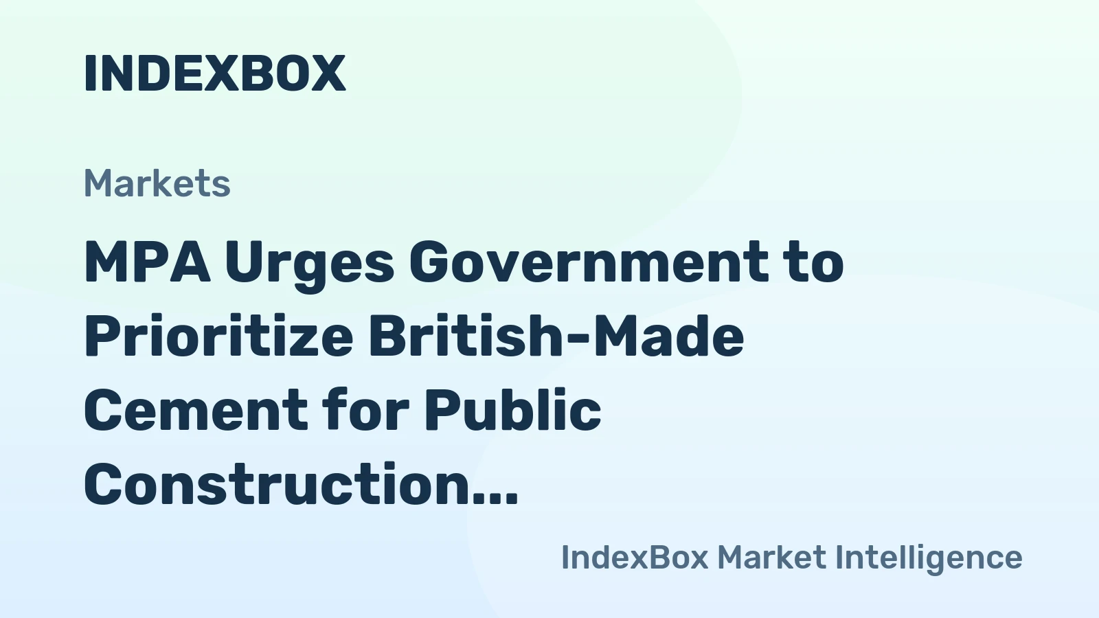 MPA Urges Government to Prioritize British-Made Cement for Public Construction Projects