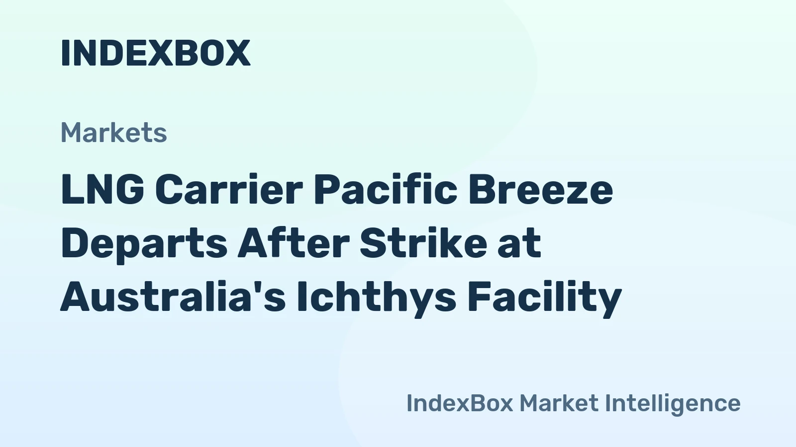 LNG Carrier Pacific Breeze Departs After Strike at Australia's Ichthys Facility