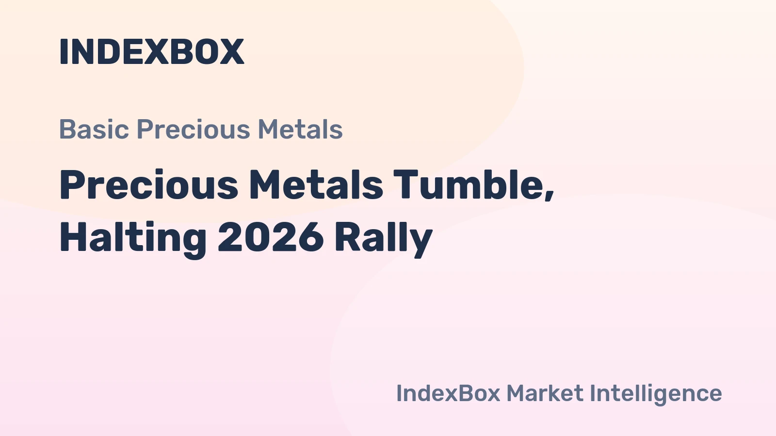 Precious Metals Tumble, Halting 2026 Rally