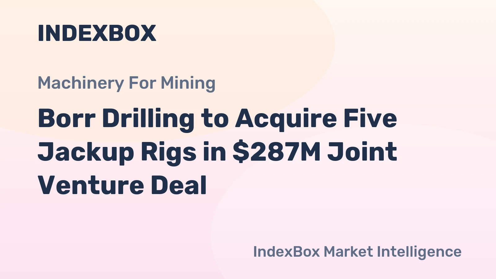 Borr Drilling to Acquire Five Jackup Rigs in $287M Joint Venture Deal