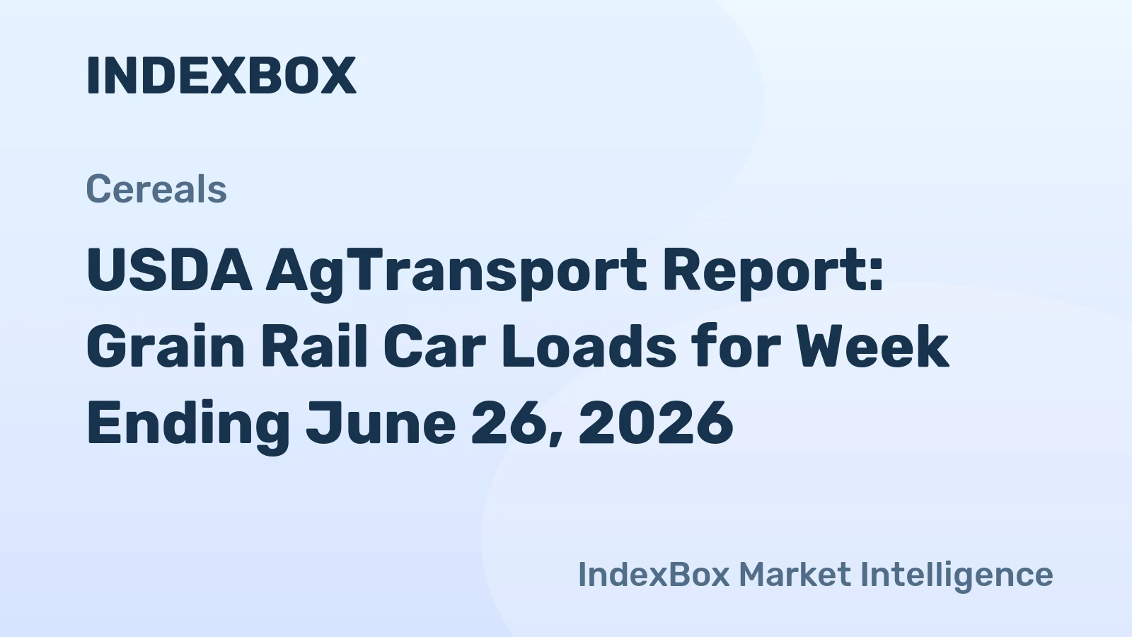 USDA AgTransport Report: Grain Rail Car Loads for Week Ending June 26, 2026