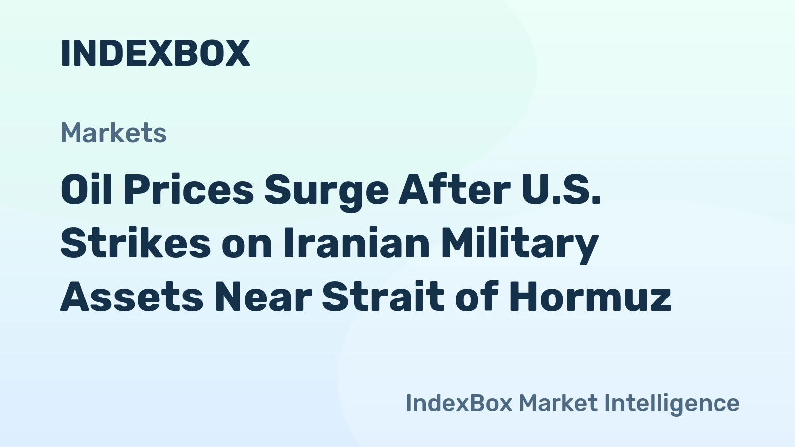 Oil Prices Surge After U.S. Strikes on Iranian Military Assets Near Strait of Hormuz