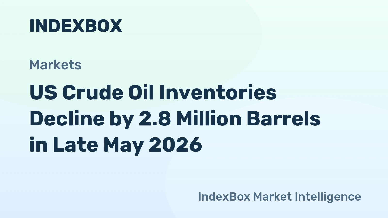 US Crude Oil Inventories Decline by 2.8 Million Barrels in Late May 2026