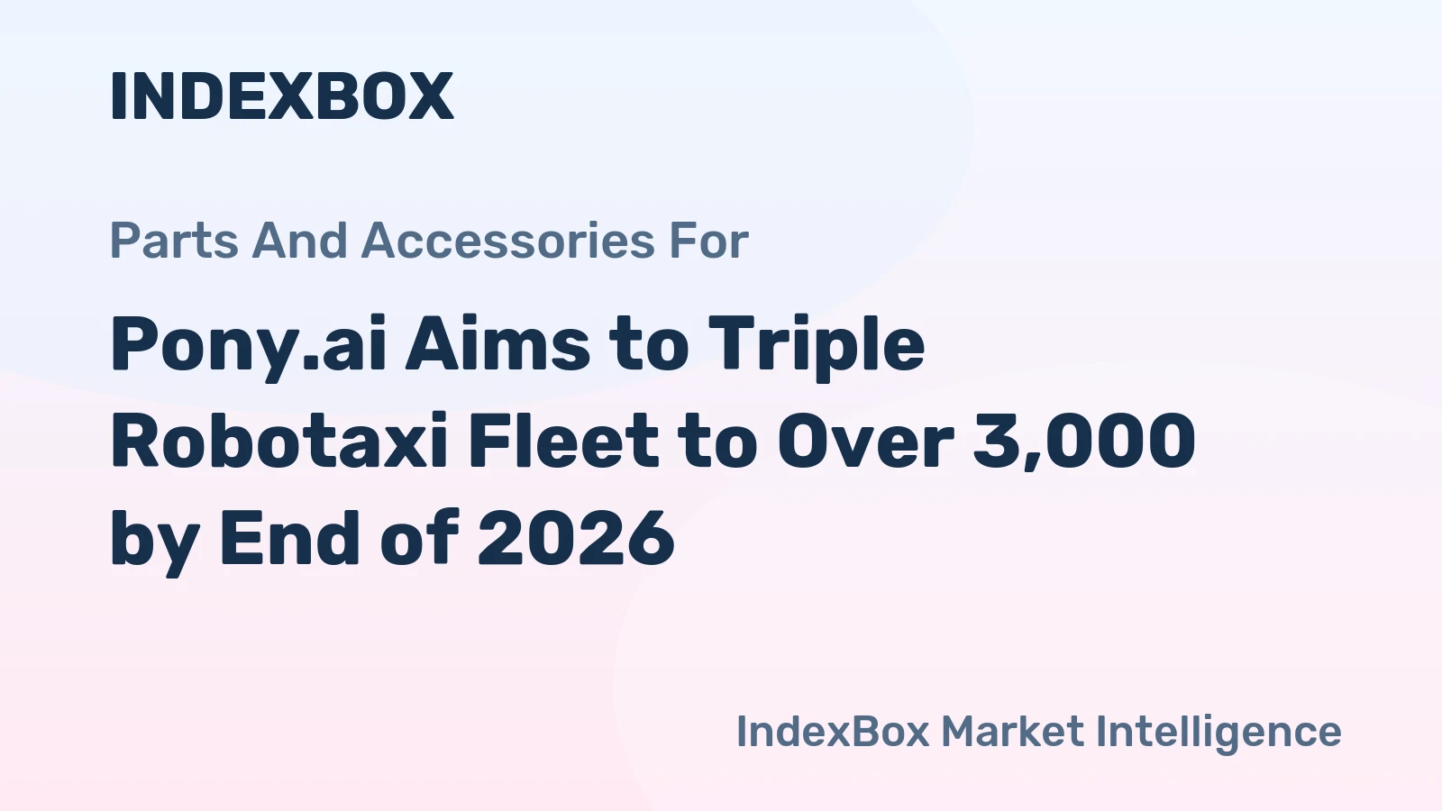 Pony.ai Aims to Triple Robotaxi Fleet to Over 3,000 by End of 2026