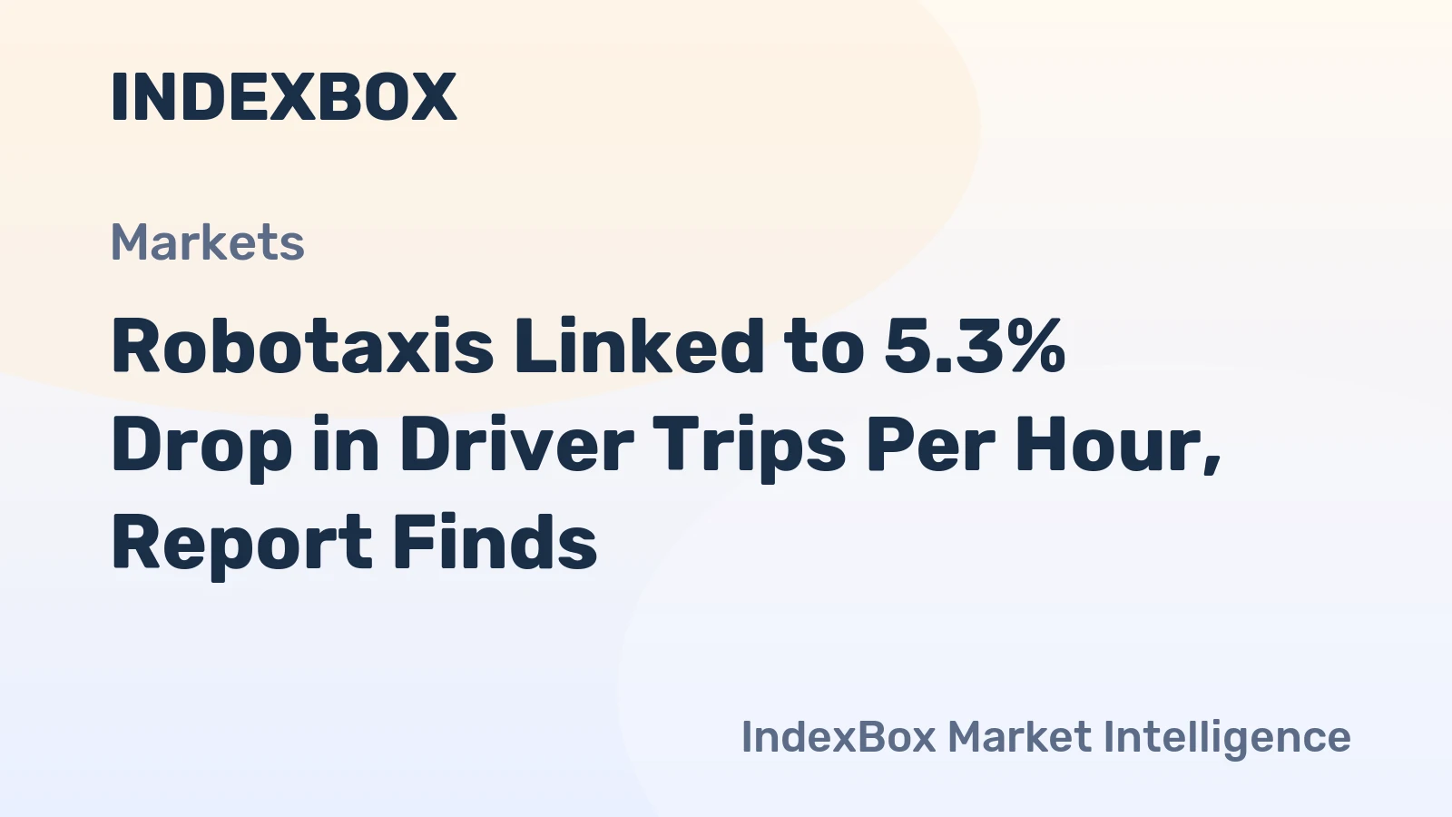 Robotaxis Linked to 5.3% Drop in Driver Trips Per Hour, Report Finds