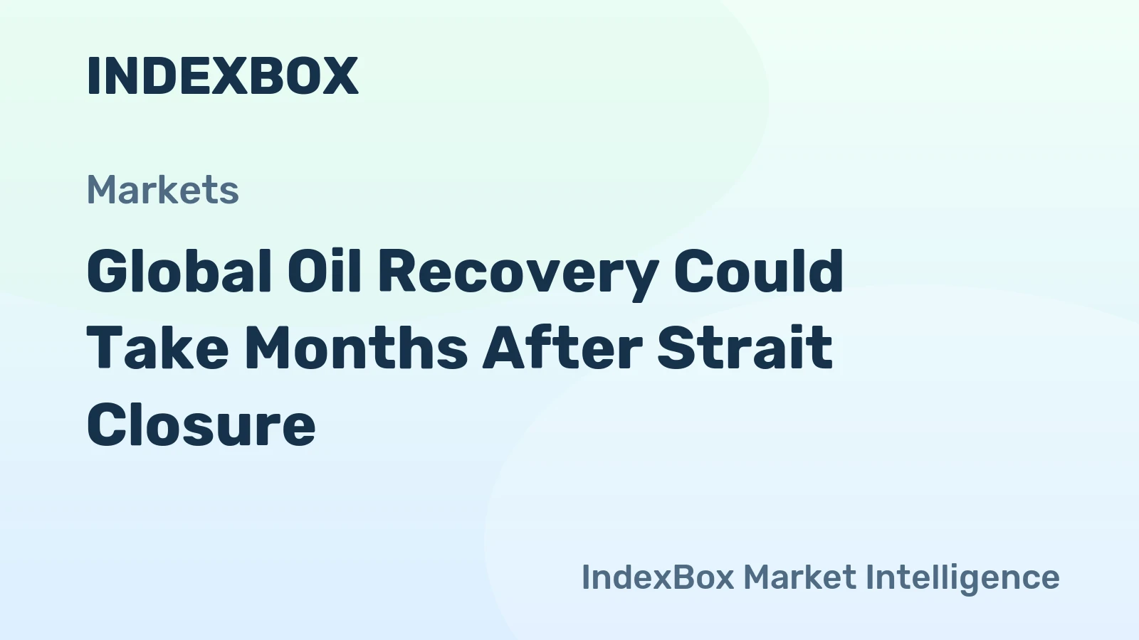 Global Oil Recovery Could Take Months After Strait Closure