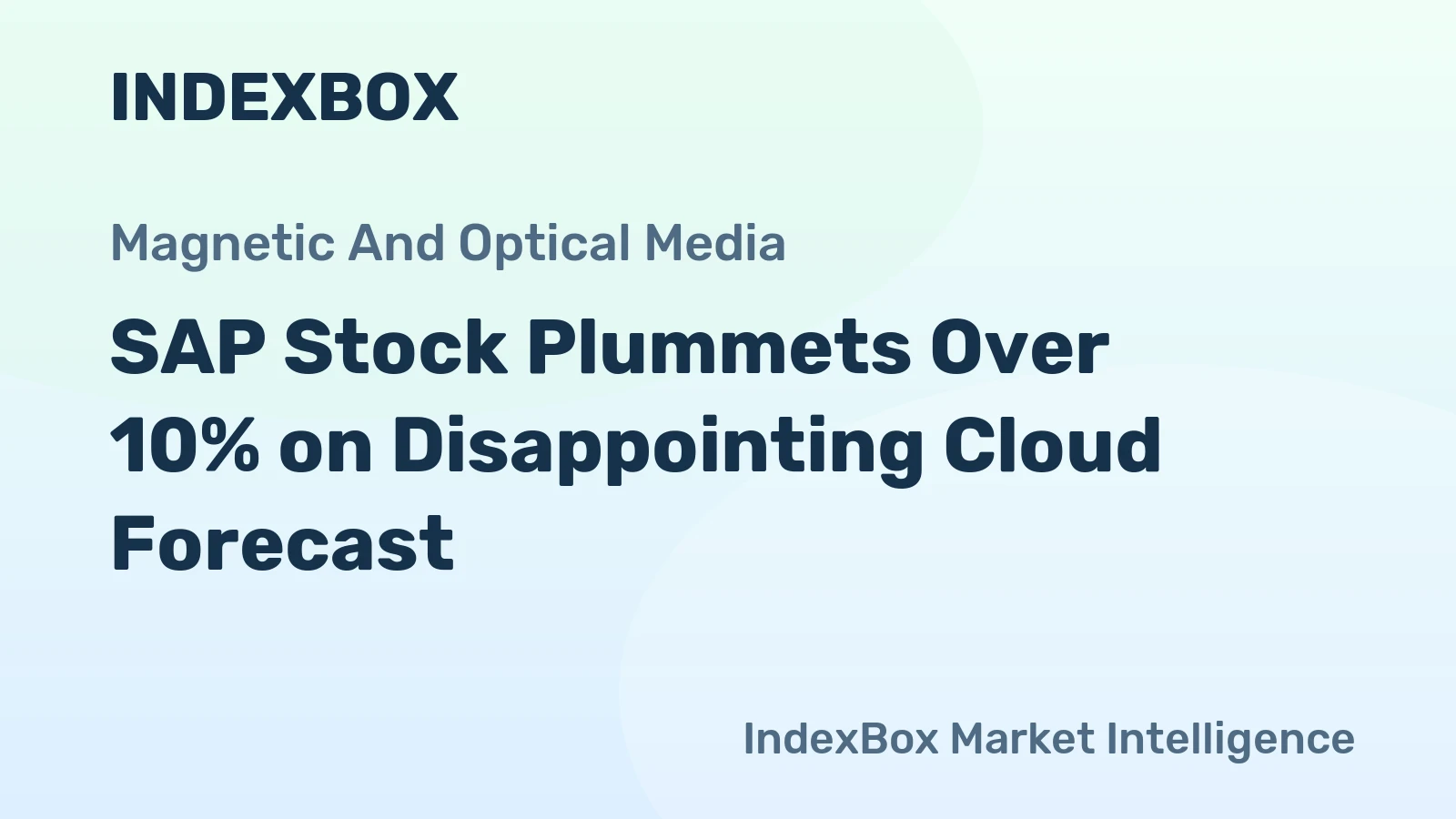 SAP Stock Plummets Over 10% on Disappointing Cloud Forecast