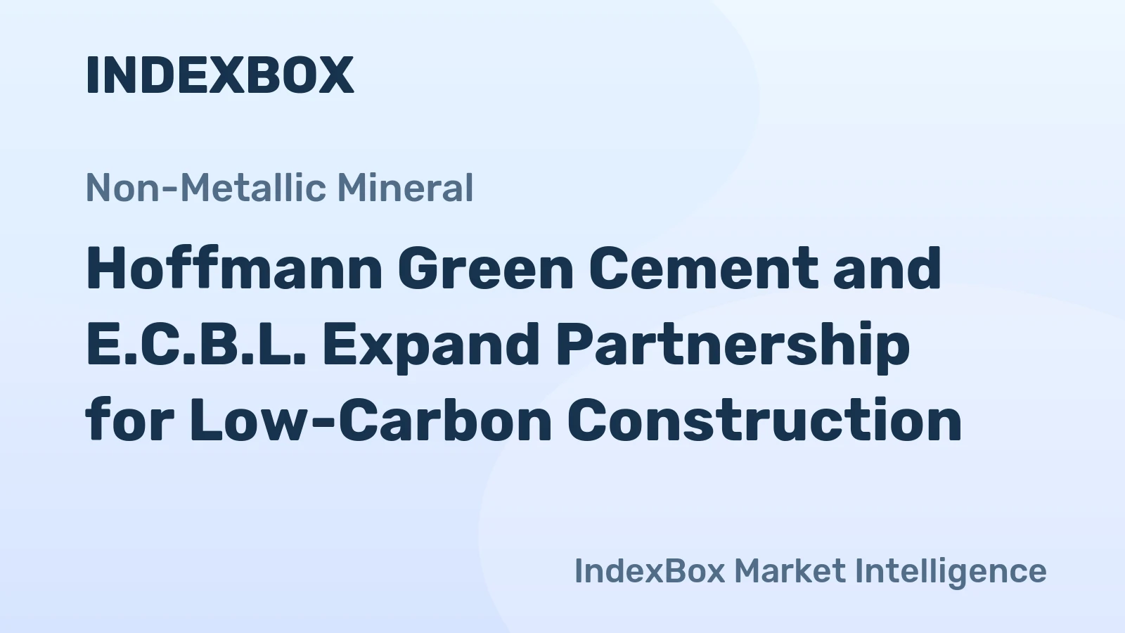 Hoffmann Green Cement and E.C.B.L. Expand Partnership for Low-Carbon Construction