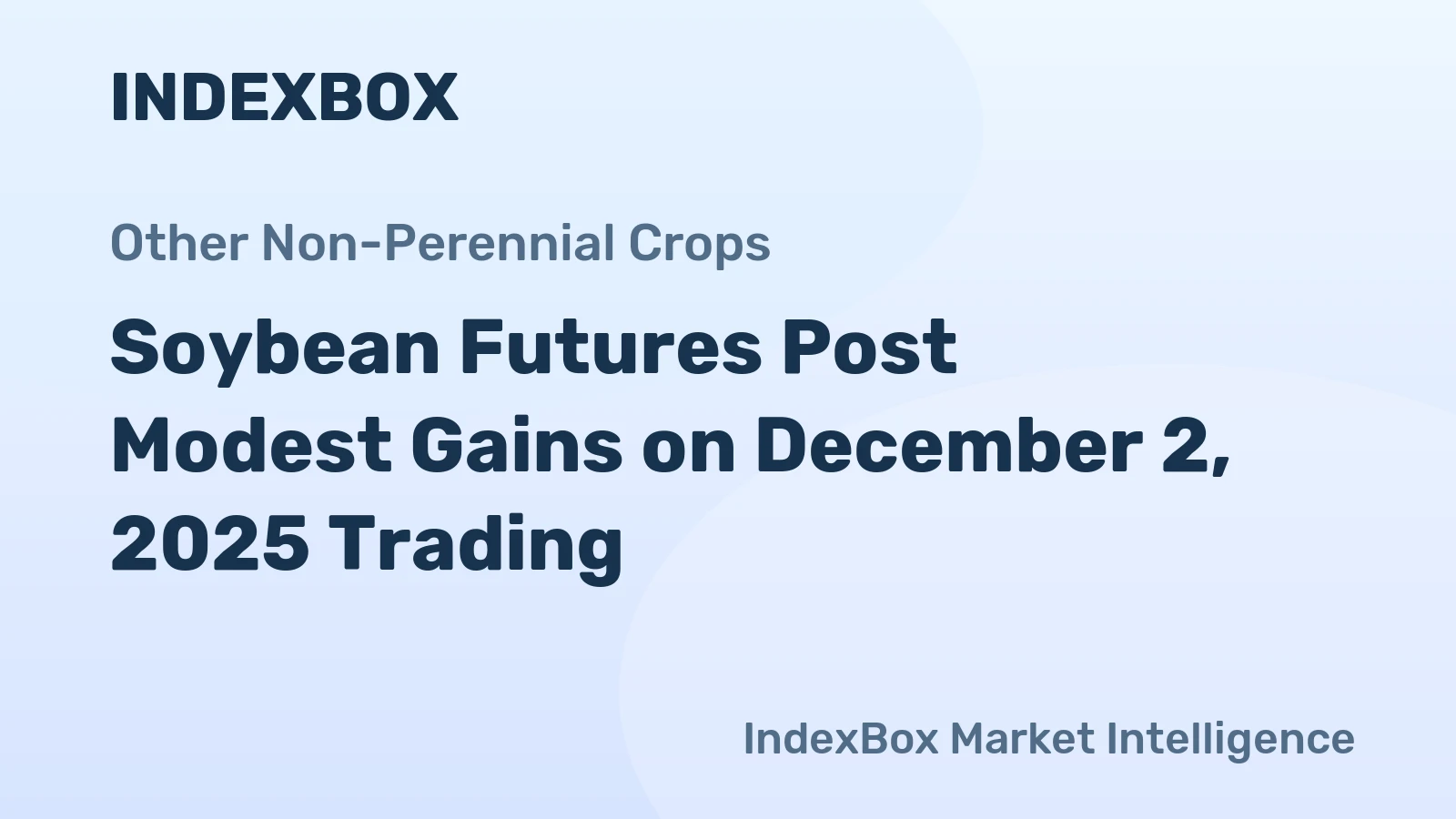 Soybean Futures Post Modest Gains on December 2, 2025 Trading
