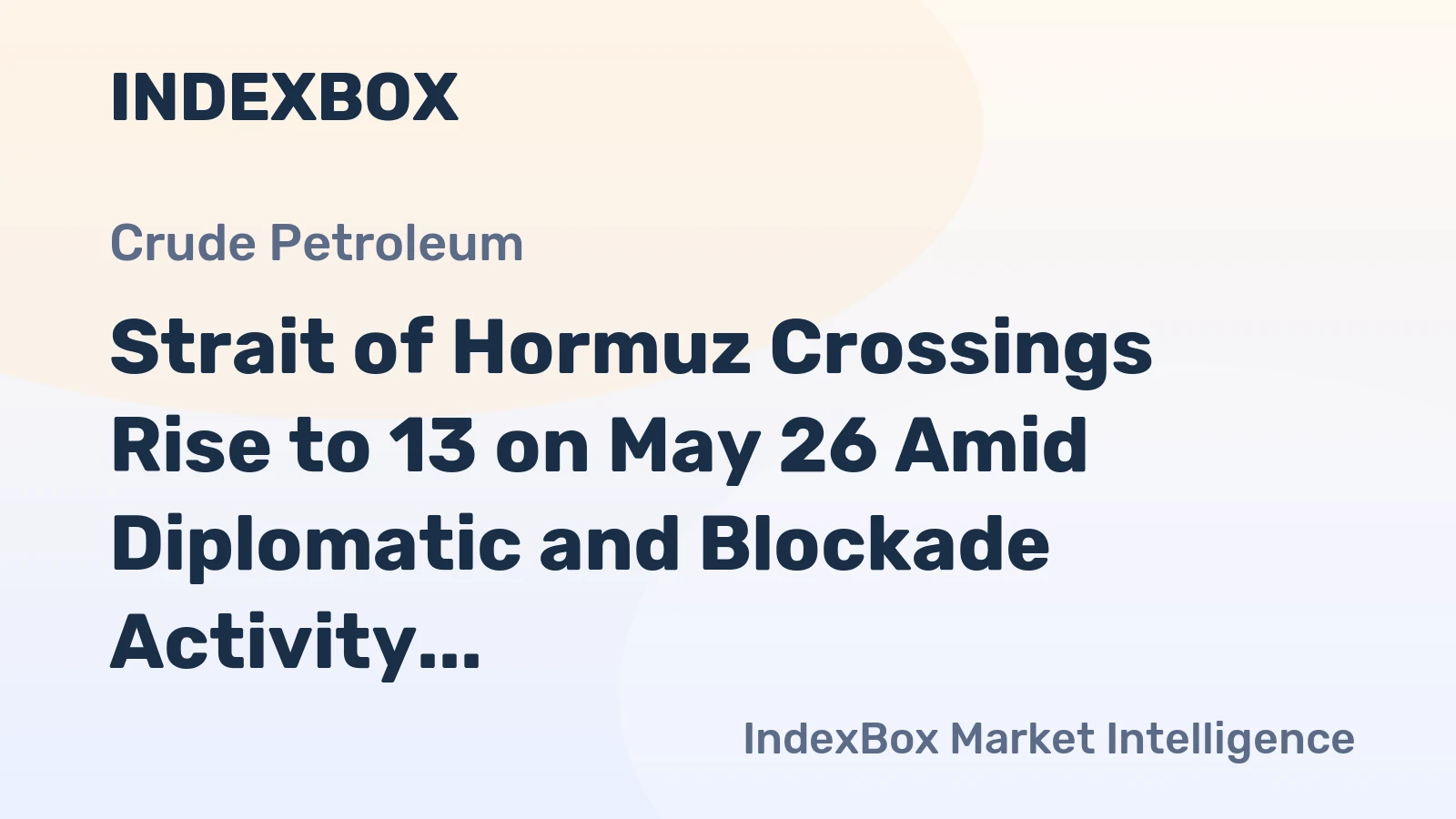 Strait of Hormuz Crossings Rise to 13 on May 26 Amid Diplomatic and Blockade Activity