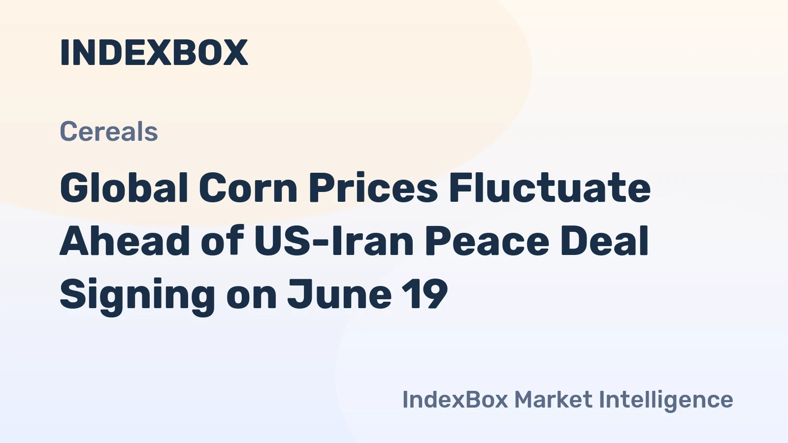Global Corn Prices Fluctuate Ahead of US-Iran Peace Deal Signing on June 19