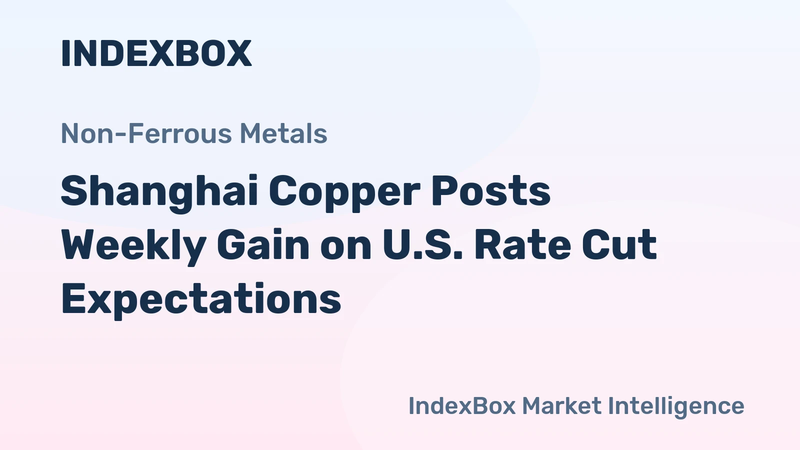 Shanghai Copper Posts Weekly Gain on U.S. Rate Cut Expectations