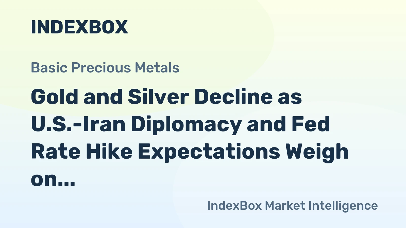 Gold and Silver Decline as U.S.-Iran Diplomacy and Fed Rate Hike Expectations Weigh on Precious Metals
