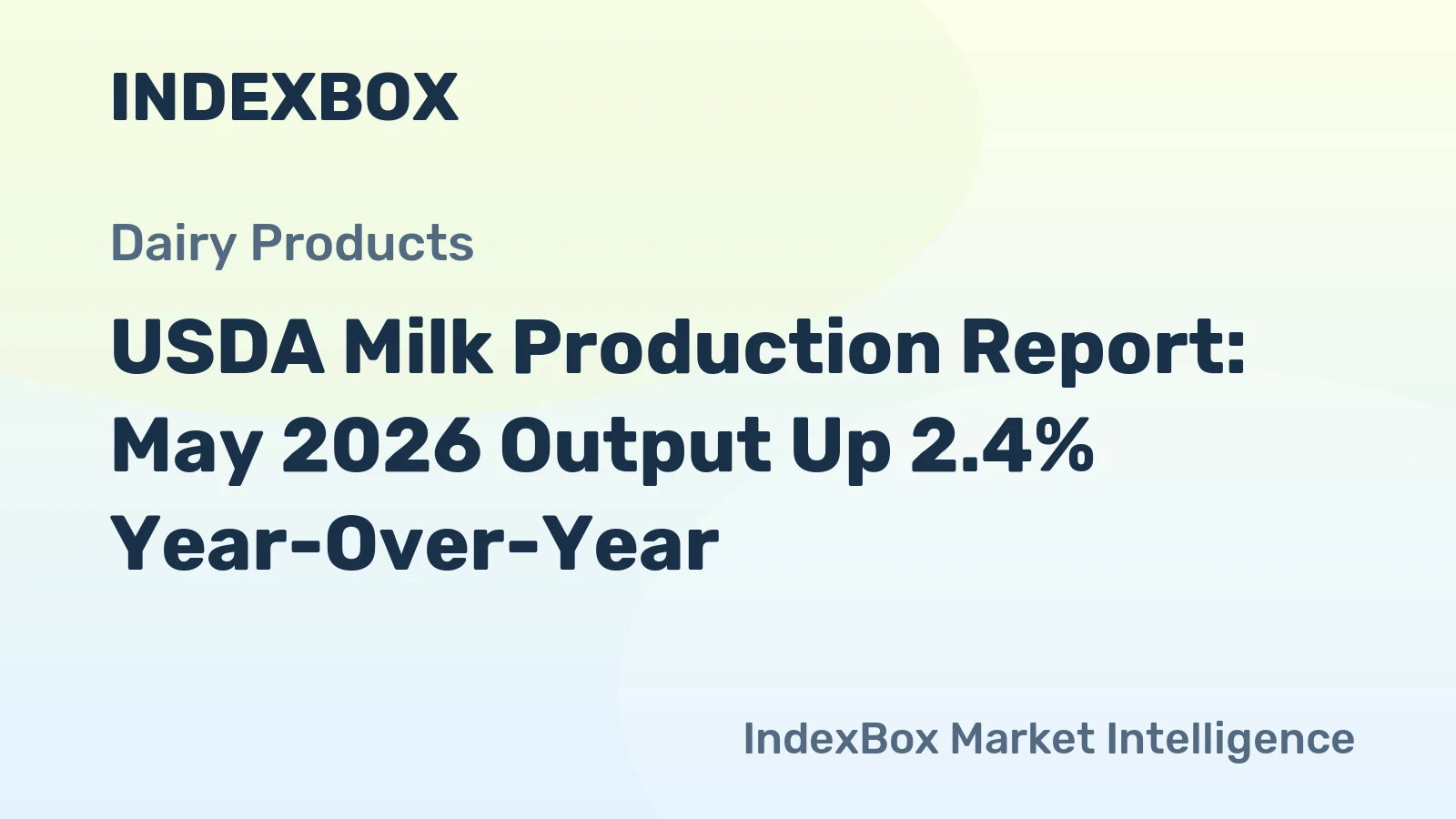 USDA Milk Production Report: May 2026 Output Up 2.4% Year-Over-Year
