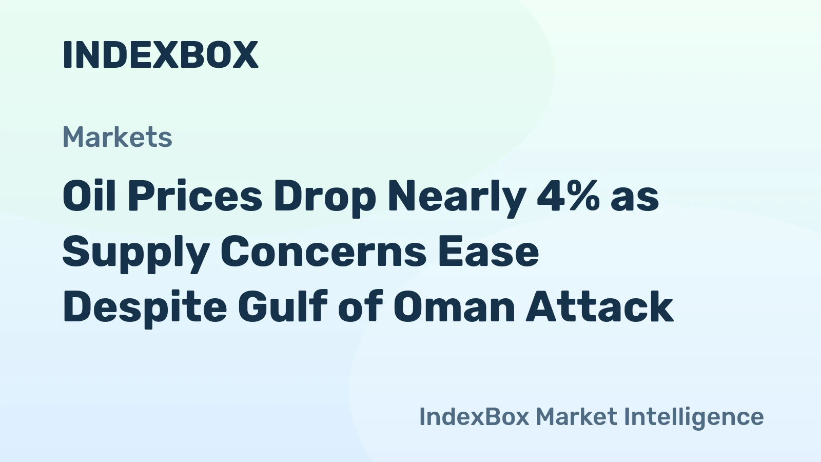 Oil Prices Drop Nearly 4% as Supply Concerns Ease Despite Gulf of Oman Attack