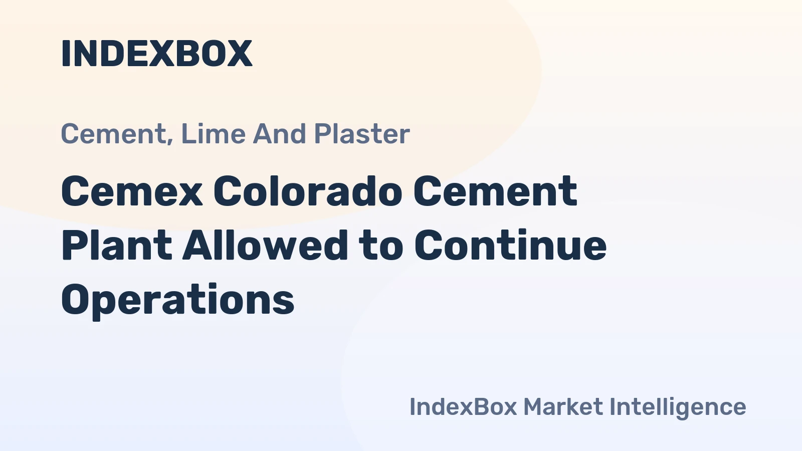 Cemex Colorado Cement Plant Allowed to Continue Operations