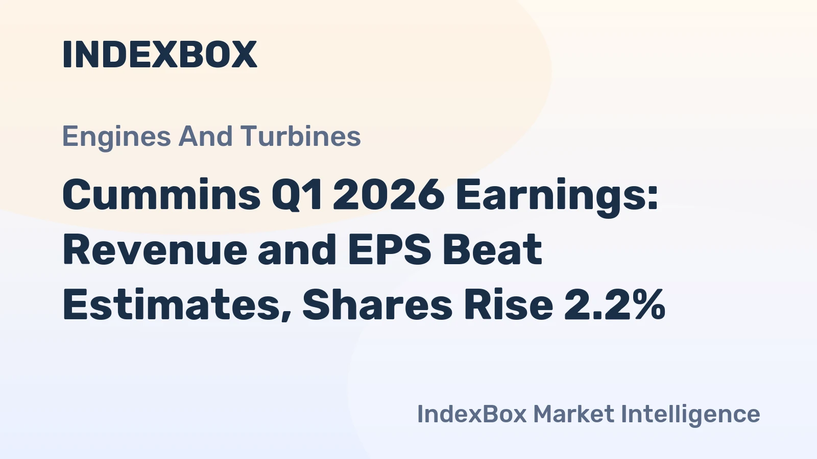 Cummins Q1 2026 Earnings: Revenue and EPS Beat Estimates, Shares Rise 2.2%
