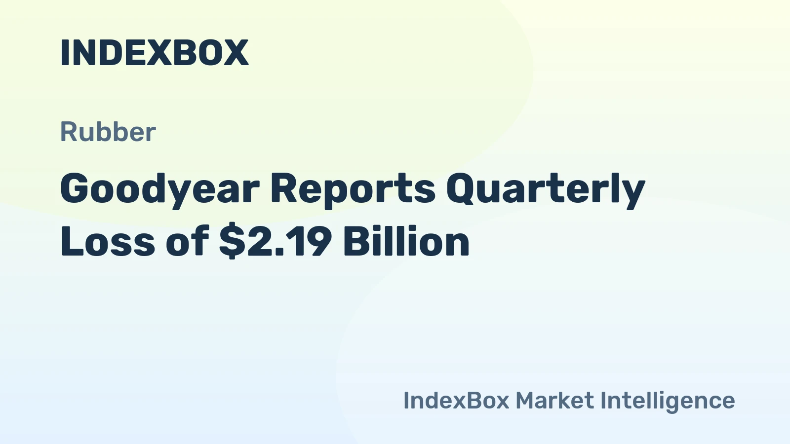 Goodyear Reports Quarterly Loss of $2.19 Billion