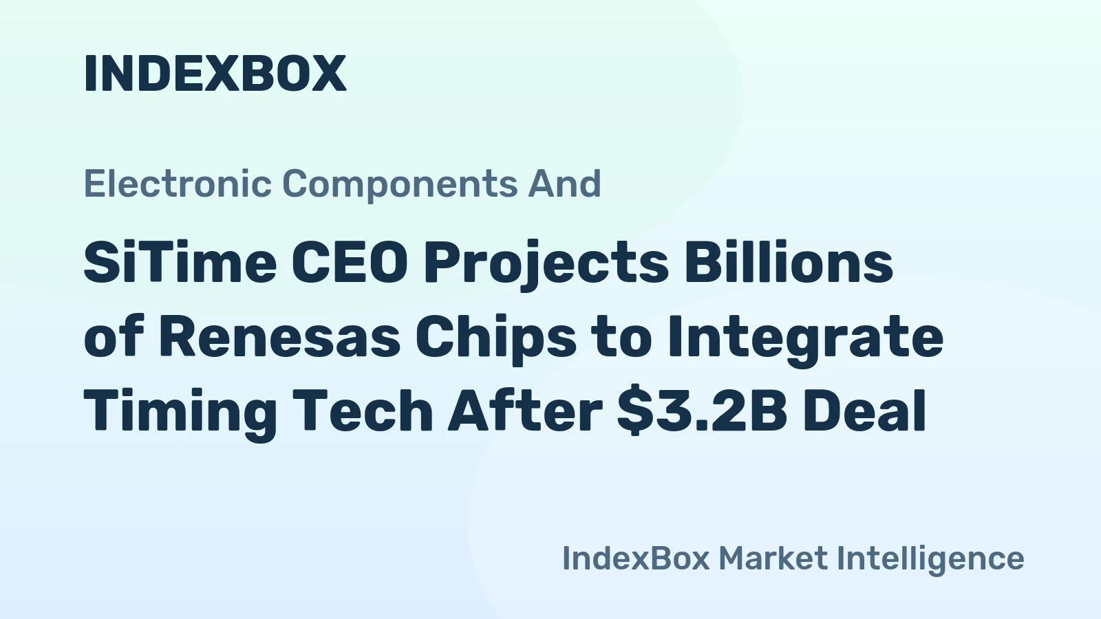 SiTime CEO Projects Billions of Renesas Chips to Integrate Timing Tech After $3.2B Deal