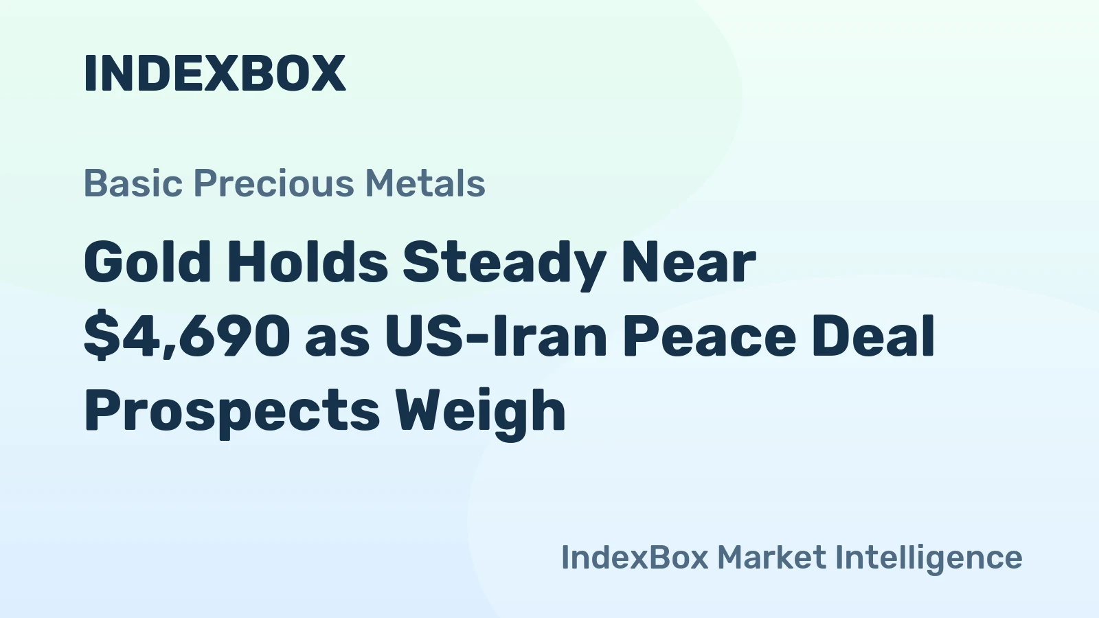 Gold Holds Steady Near $4,690 as US-Iran Peace Deal Prospects Weigh